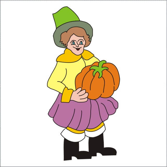 Pilgrim With Pumpkin – PatternsRus Seasonal Woodworking Patterns