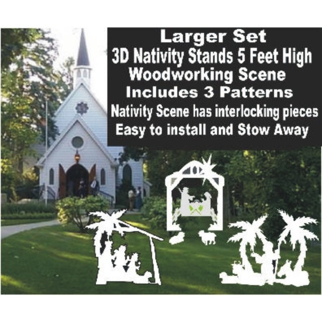 3D Nativity Scene 3 Patterns Larger Set 5′ High – PatternsRus Seasonal ...