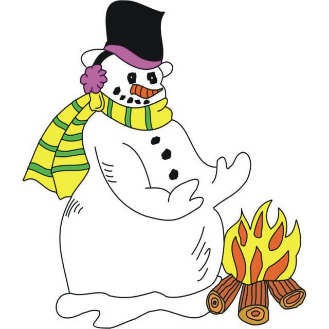 Snowman In Front Of Fire – PatternsRus Seasonal Woodworking Patterns