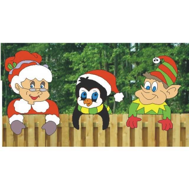 Mrs Claus & Friends Fence Peeker Peepers – PatternsRus Seasonal ...