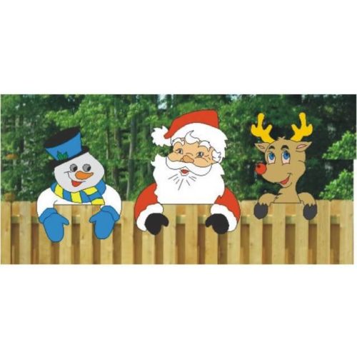 Santa Claus & Friends Fence Peeker Peeper | PatternsRus Seasonal ...