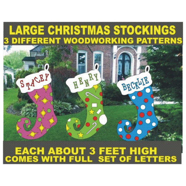 Christmas Stocking 3 In Set Plus Lettering – PatternsRus Seasonal ...