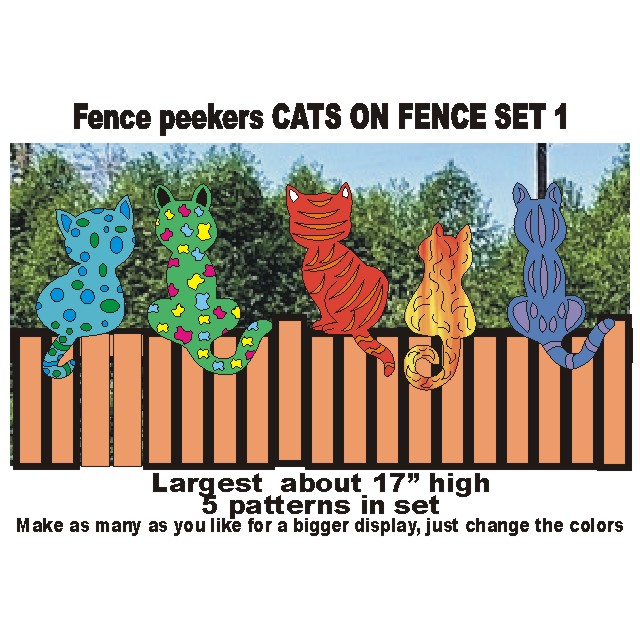 cats-on-fence-set-1 – PatternsRus Seasonal Woodworking Patterns