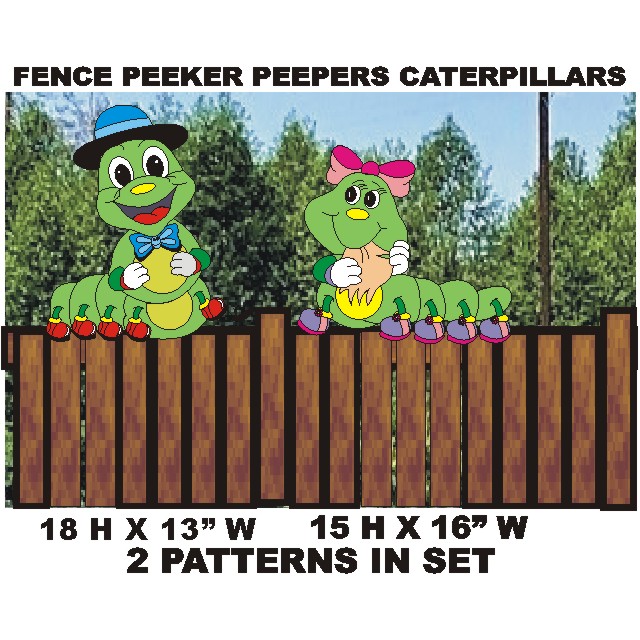 Caterpillars Fence Peekers – PatternsRus Seasonal Woodworking Patterns