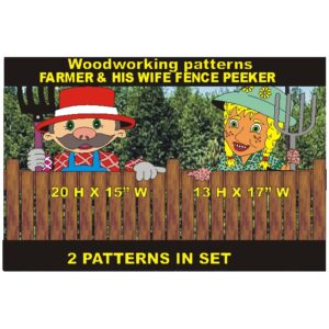 Farmer and his Wife Fence Peekers – PatternsRus Seasonal Woodworking ...