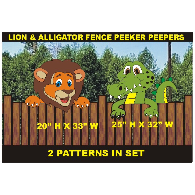 lion-and-alligator-fence-peeker – PatternsRus Seasonal Woodworking Patterns