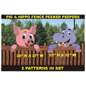 Pig and Hippo Fence Peekers – PatternsRus Seasonal Woodworking Patterns